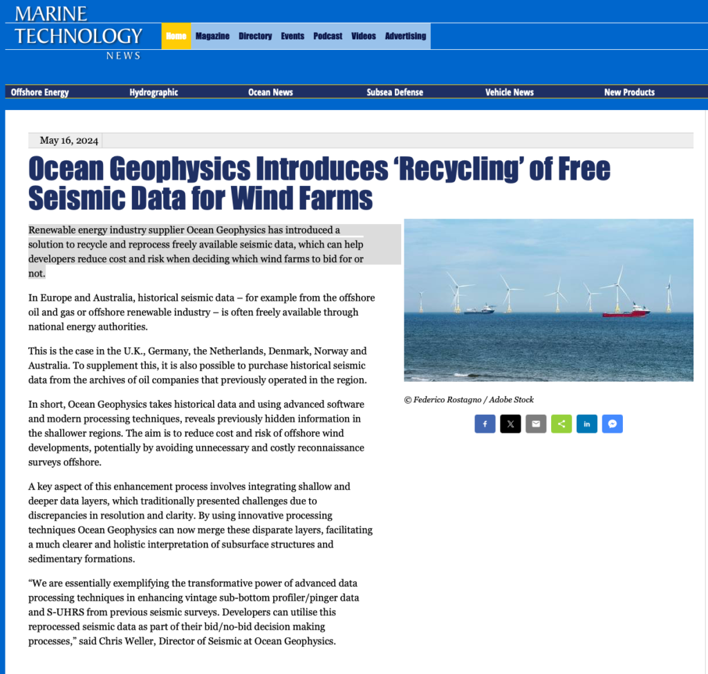 Ocean Geophysics - Geophysical Data Processing Company