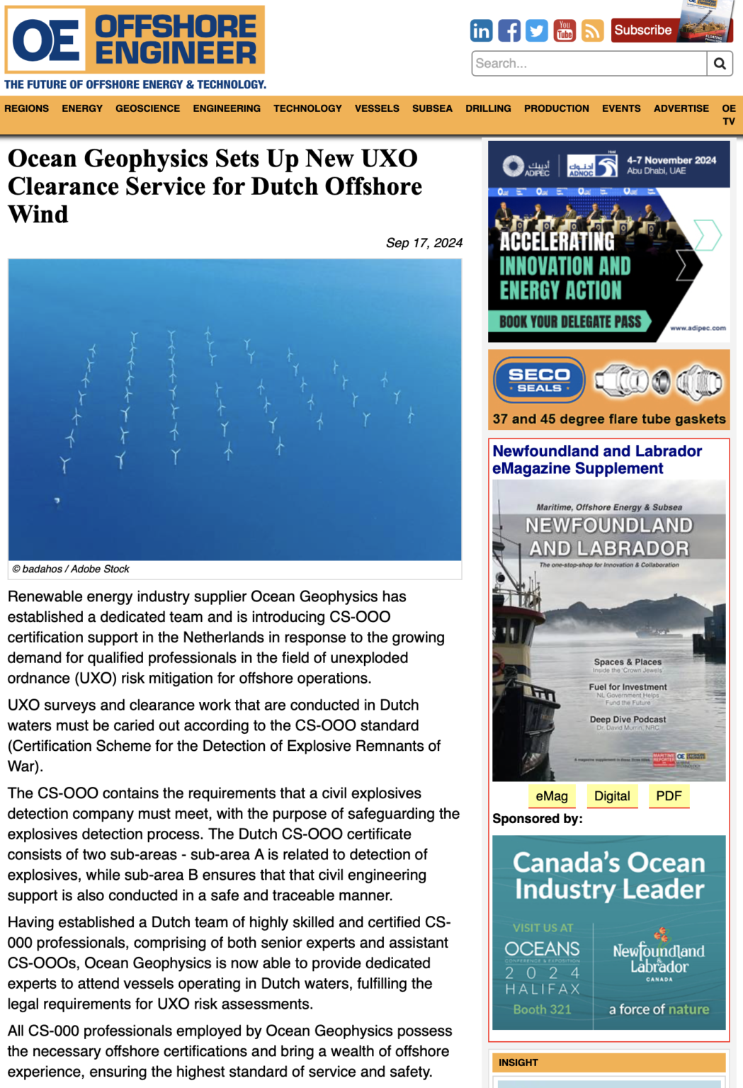 Ocean Geophysics - Geophysical Data Processing Company