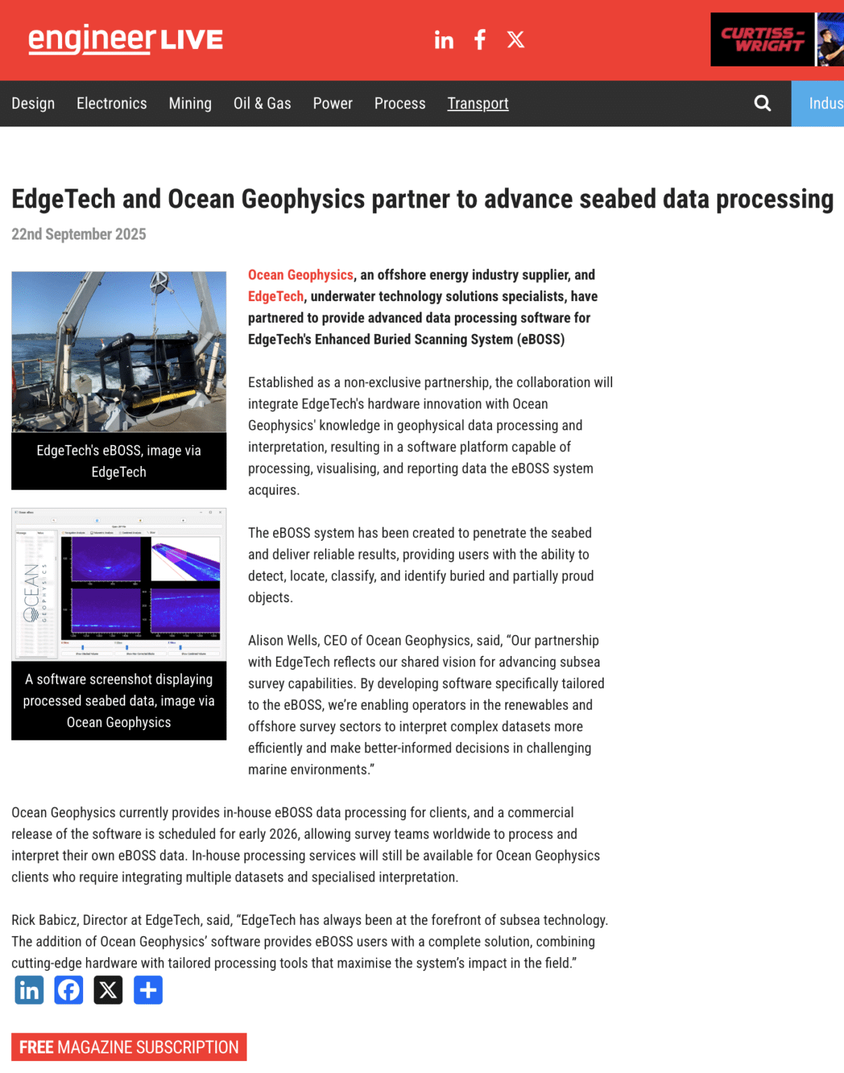Engineer LIVE - EdgeTech and Ocean Geophysics partner to advance seabed ...