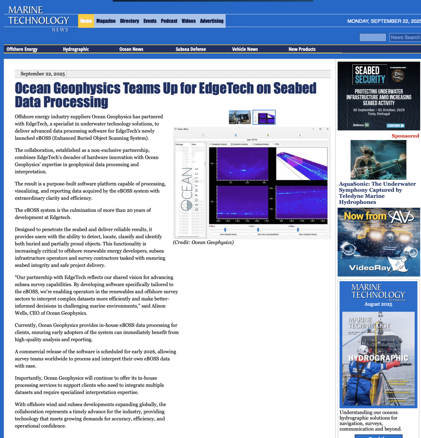 Ocean Geophysics - Geophysical Data Processing Company